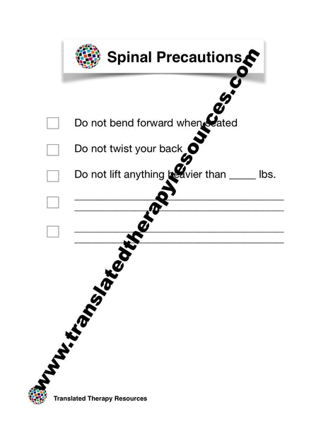 Spinal Precautions English – Williams Therapy Services, Inc.